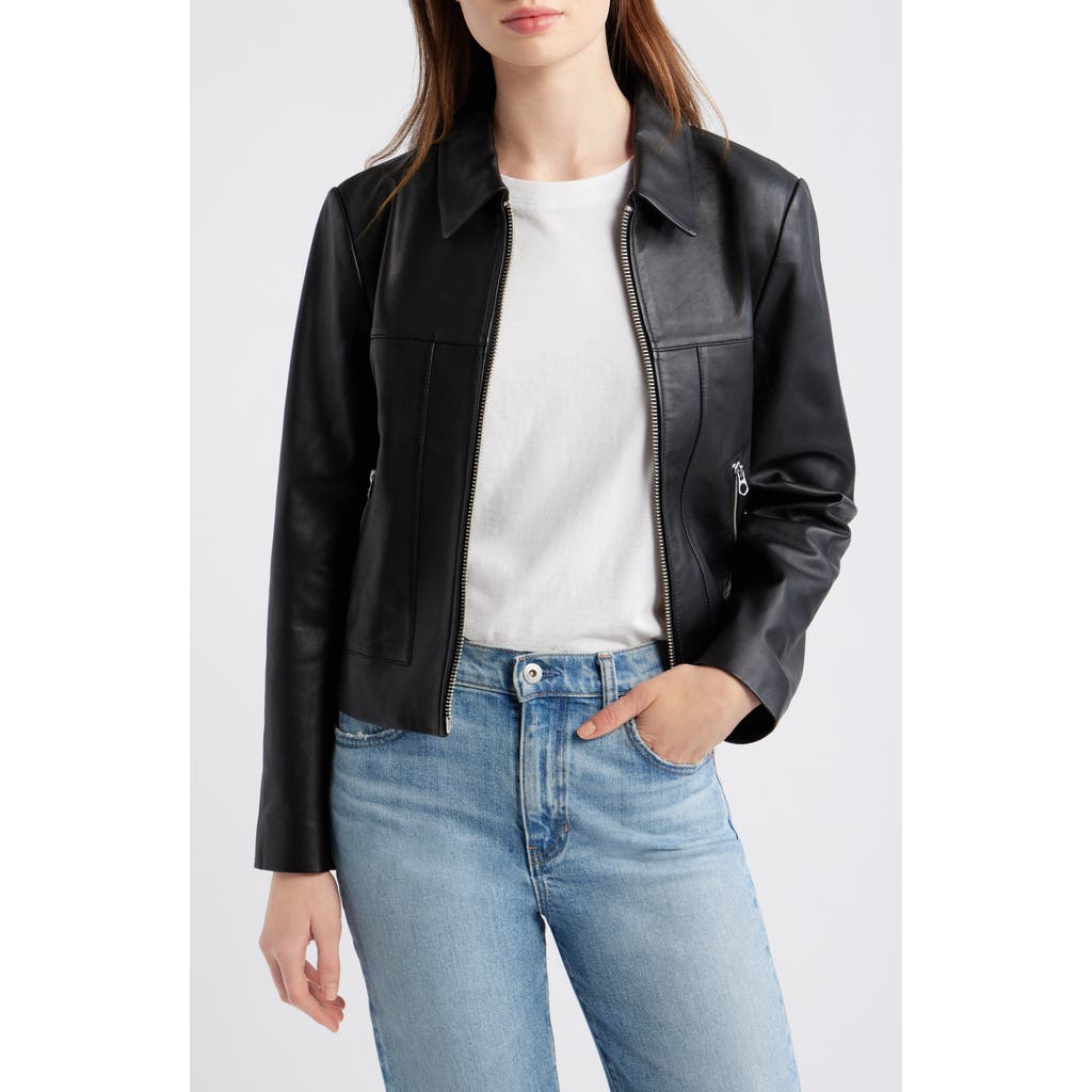 MADEWELL Madewell Shrunken Lambskin Leather Zip Jacket